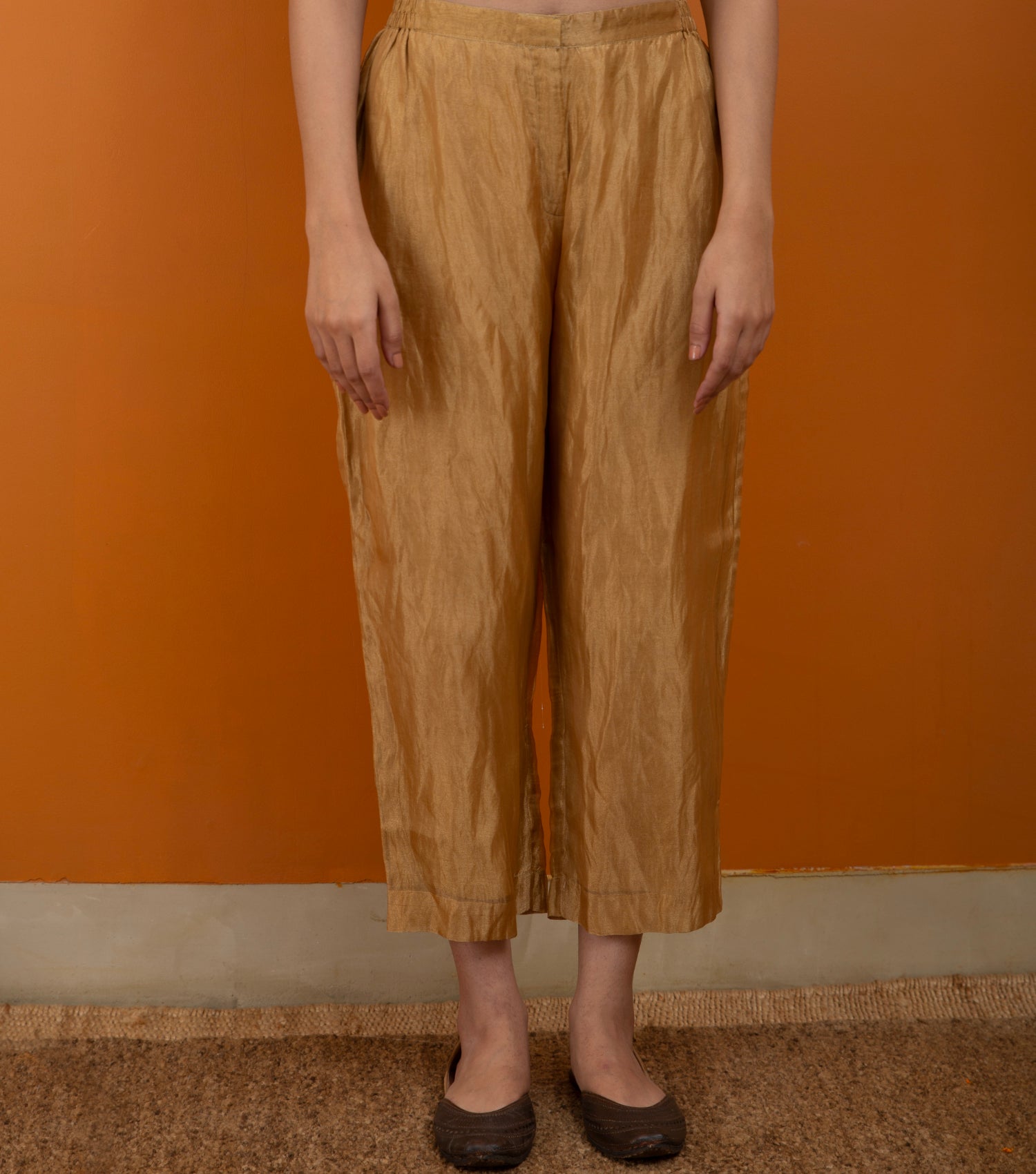 Golden Tissue Palazzo – Tulsi Online